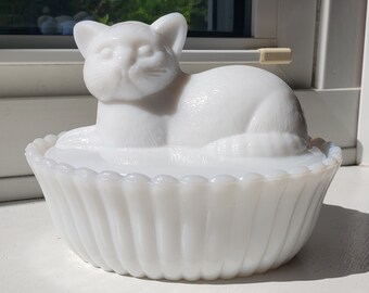 Glass Cat Candy Dish - Etsy