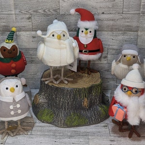 Winter Holiday Birds Tree Ornaments Set, Christmas Decorations, Holiday ...