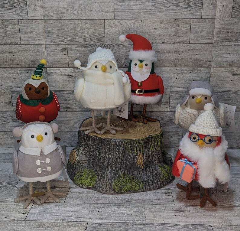 Winter Holiday Birds Tree Ornaments Set, Christmas Decorations, Holiday ...