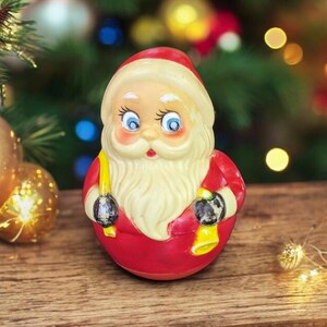 Vintage Musical Roly Poly Santa, Retro Christmas Decor, Holiday ...