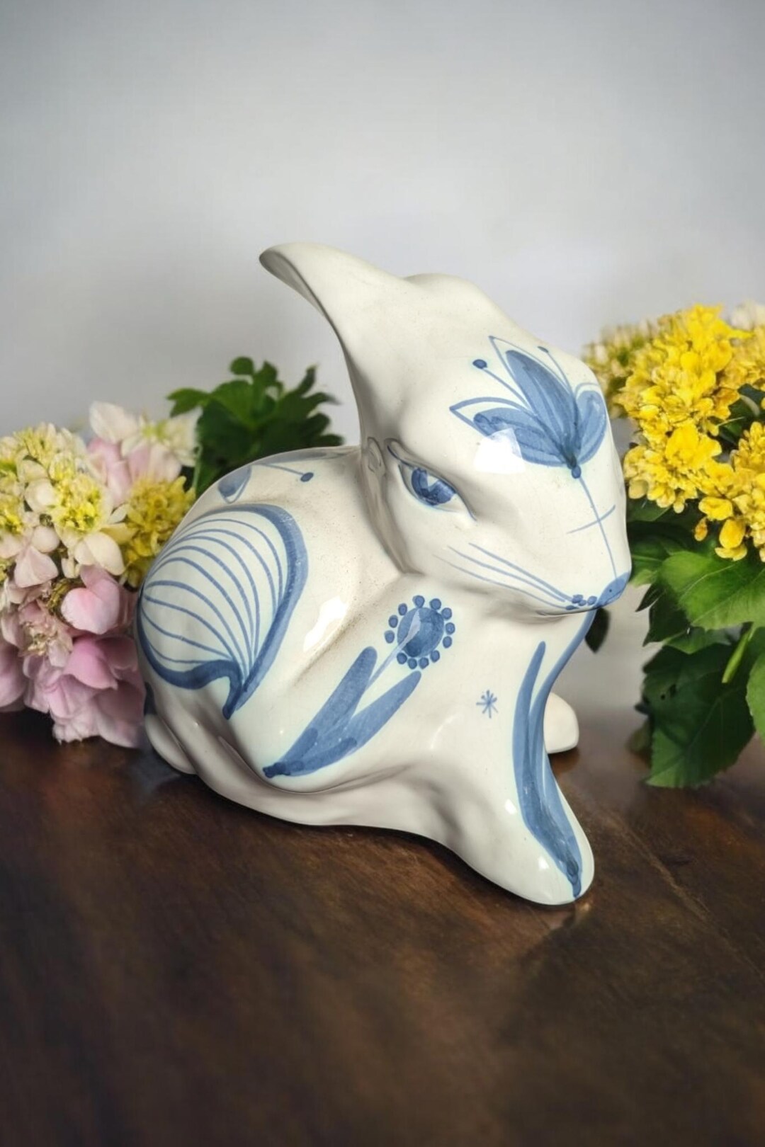 Rabbit Collectible Figurine by David Sharp Rye Pottery, Hand Painted ...