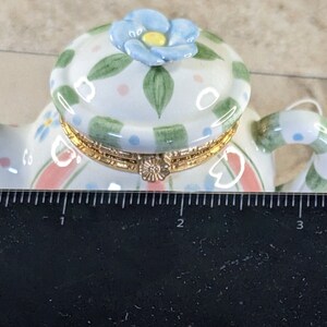 Mini Teapot Trinket Box by Mud Pie, Vintage Ceramic Box, Small ...