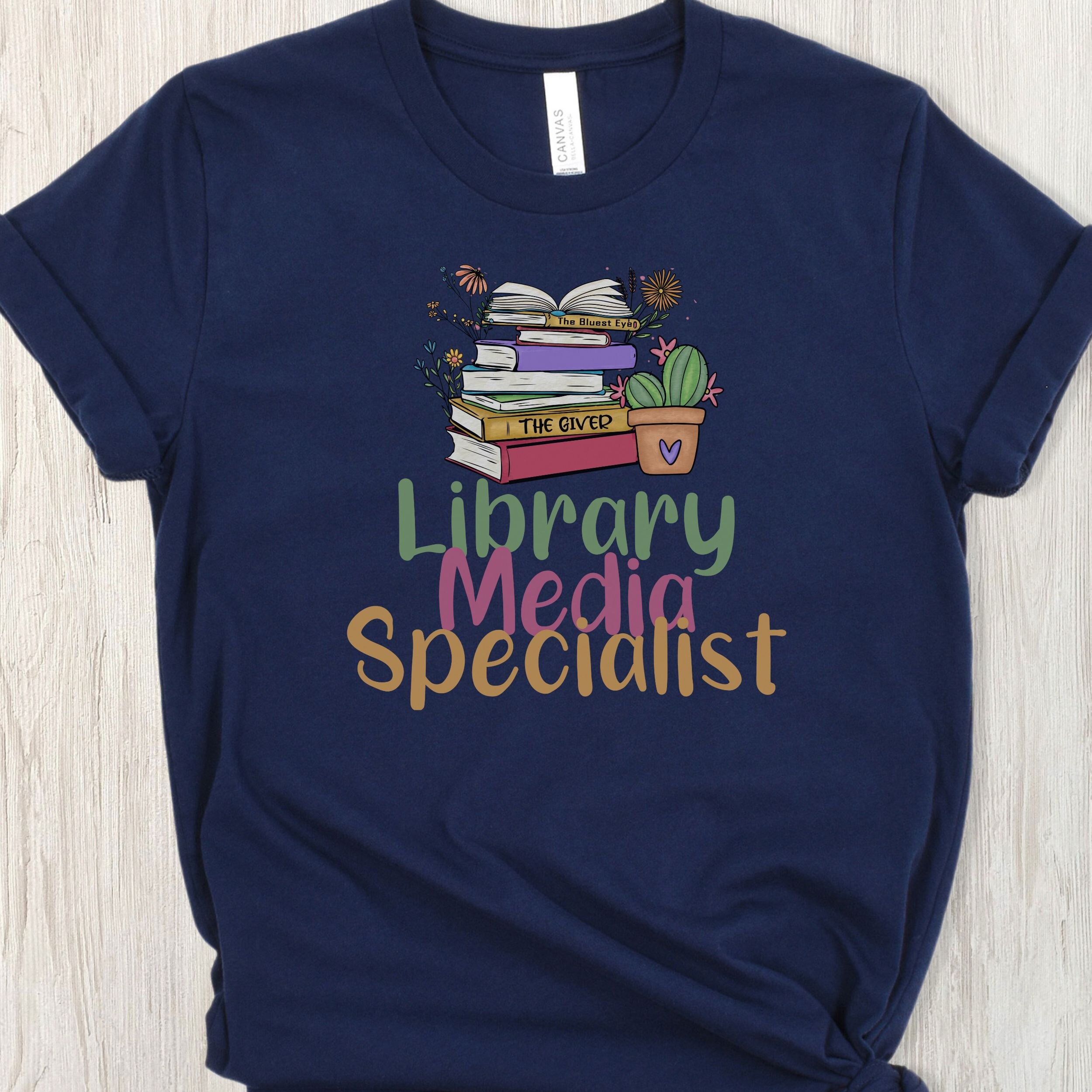 Customized Librarian T-shirt Custom Library Media Specialist - Etsy