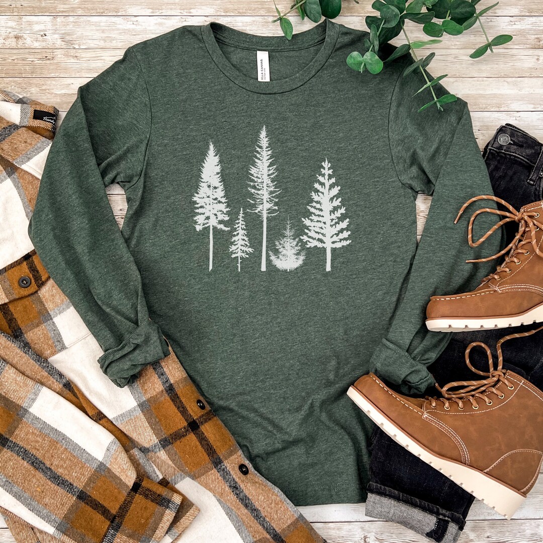 Pine Tree T-shirt, Evergreen Trees, Travel Shirt, Gift for Nature Lover ...