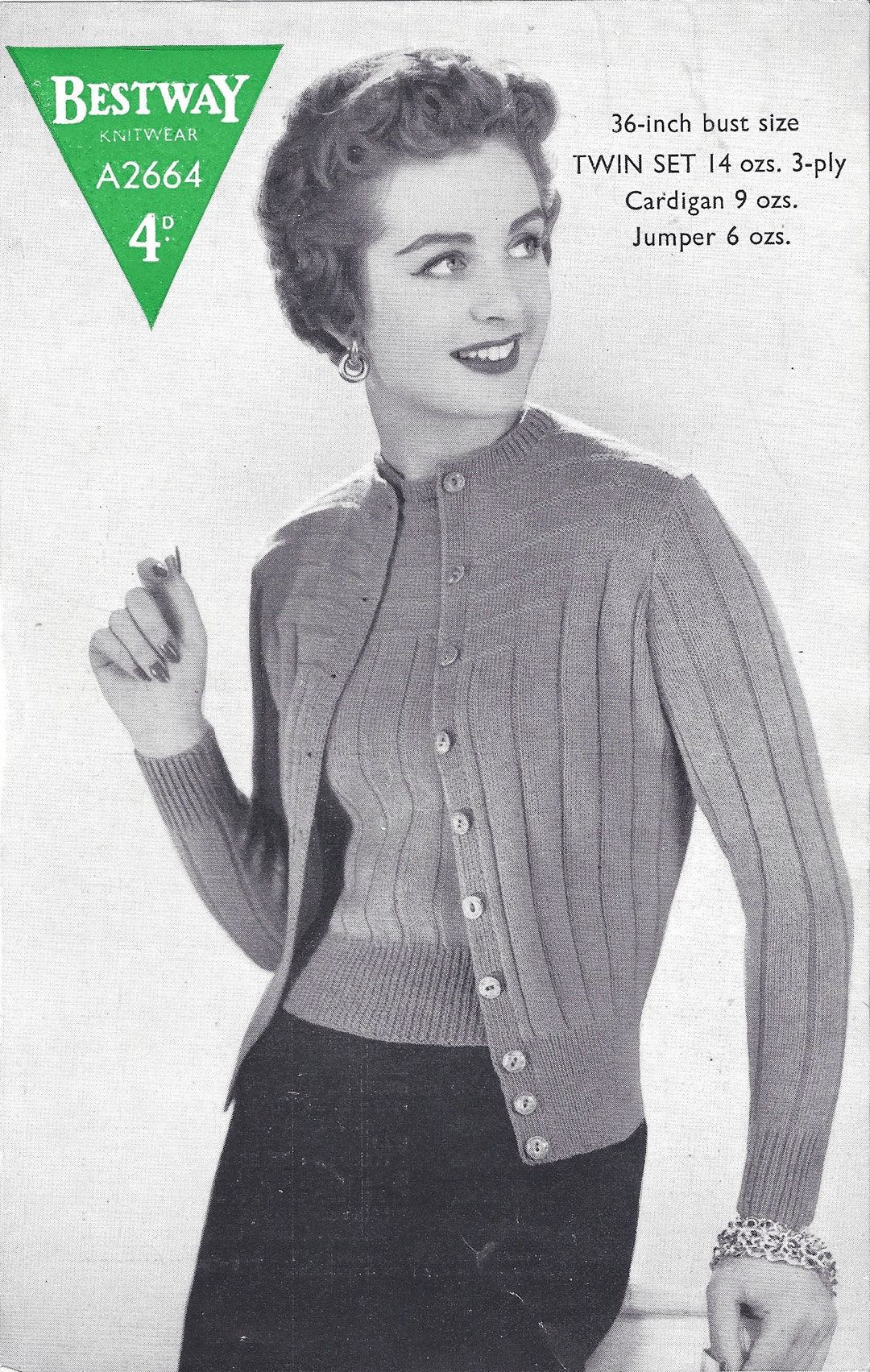 Ladies' Twin Set Knitting Pattern - Etsy