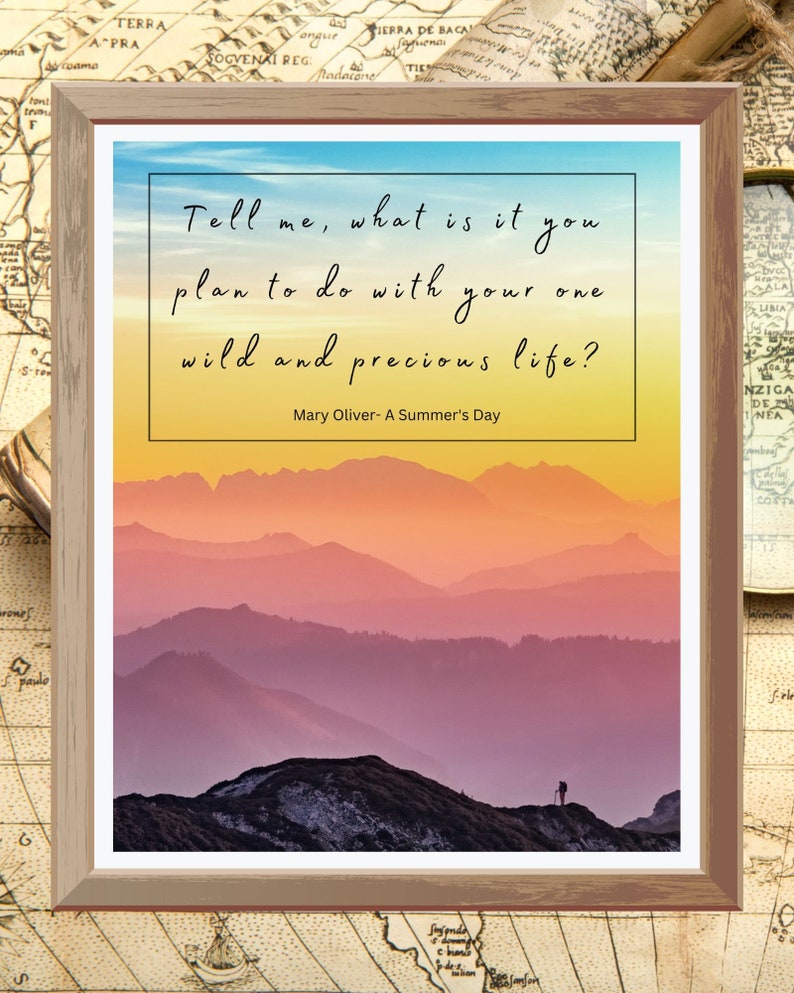 A Summers Day Mary Oliver Quote Digital Download Etsy