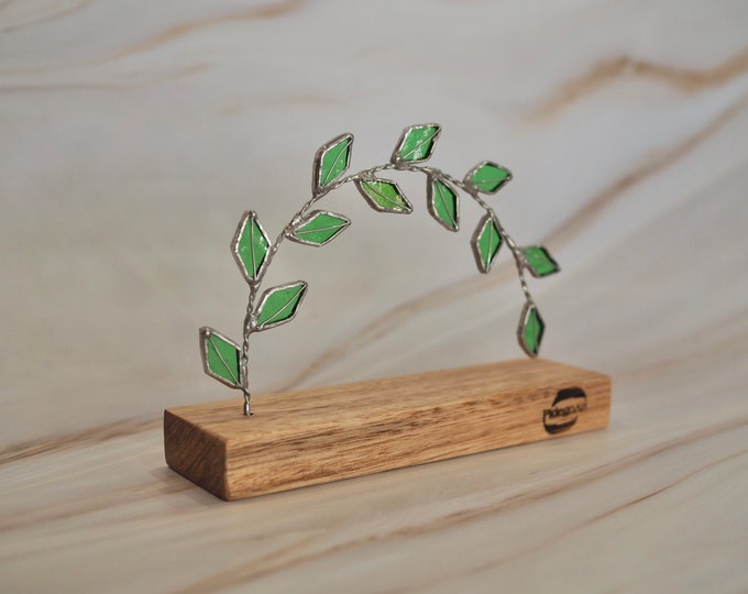 Stained Glass Leaf Arch Suncatcher Stand -shinba- | Pidegoart - Etsy