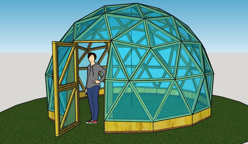 15'/5m and 10'/3m Two Geodesic Dome DIY Build Plans NO HUBS Woodworking ...