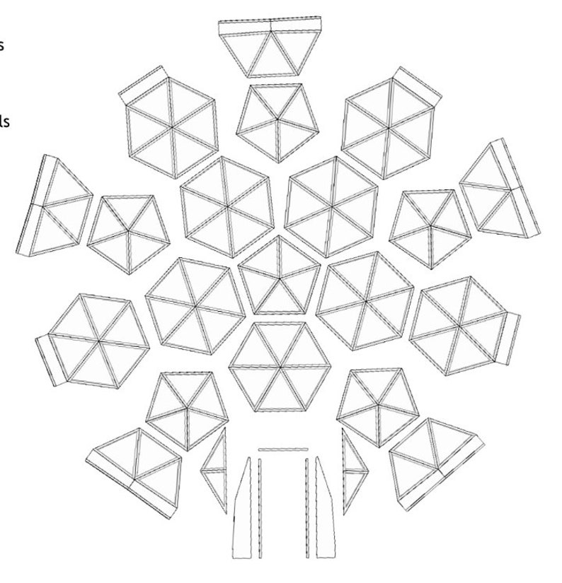 12ft8 / 4m Geodesic Dome DIY Build Plans NO HUBS With Pony Wall ...