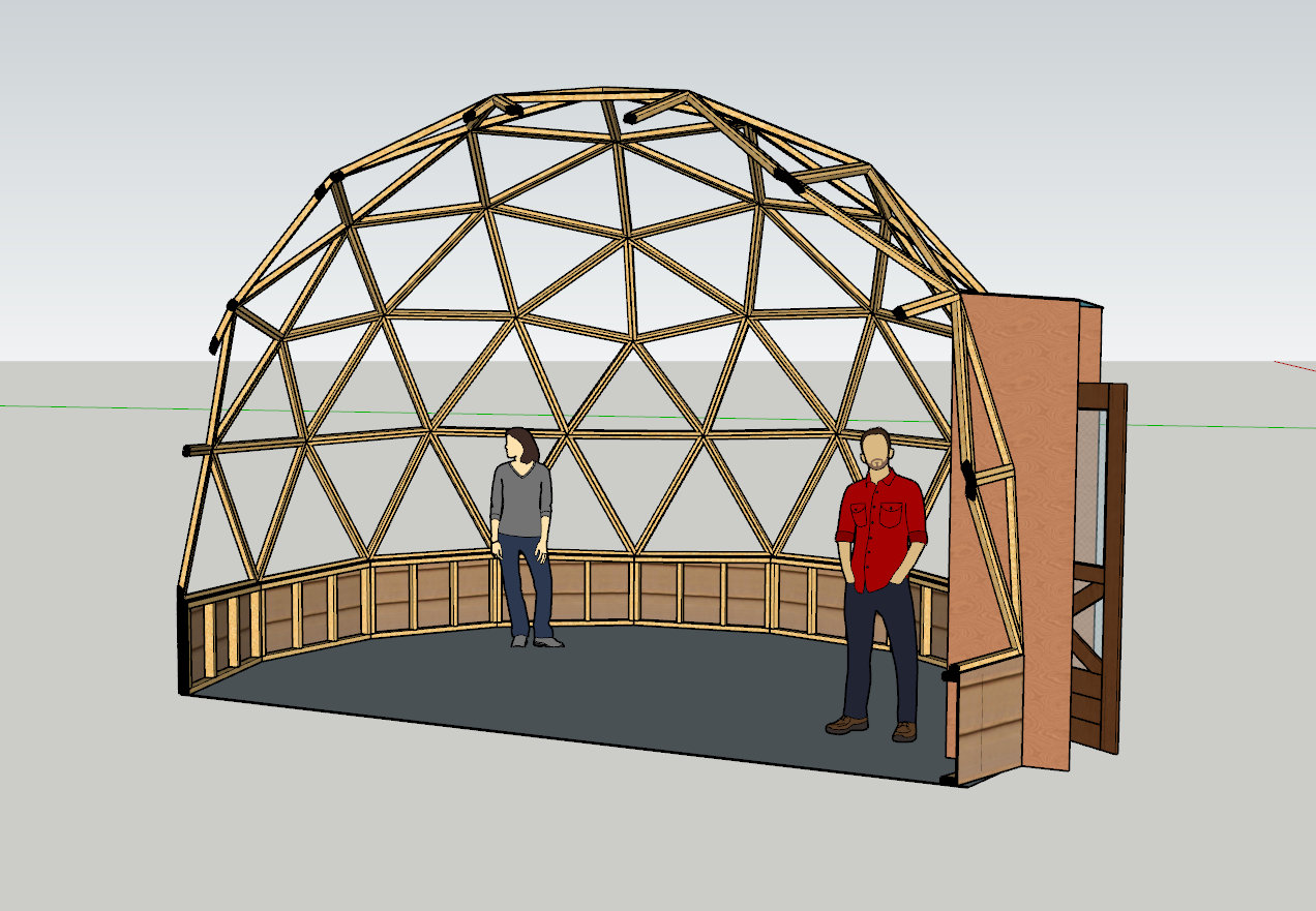 18ft / 5.5m Geodesic Dome DIY Build Plans NO HUBS With Pony Wall ...
