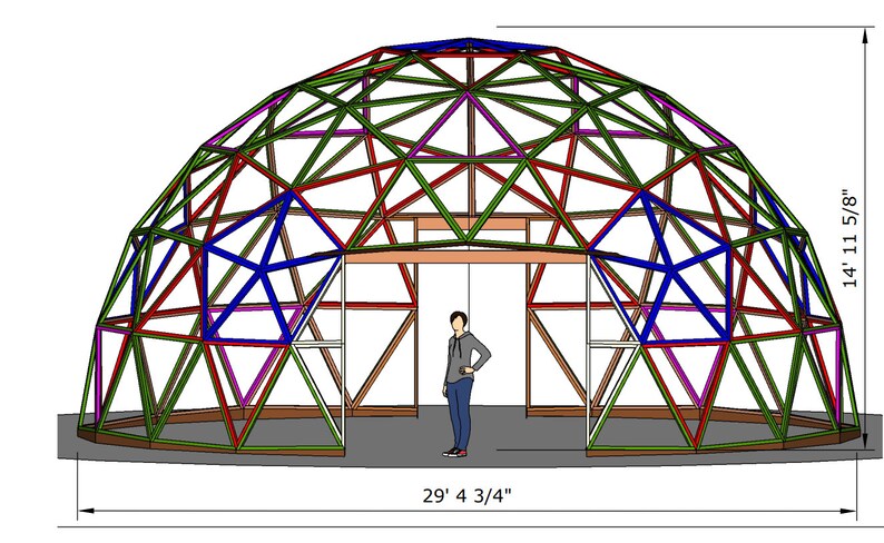 30ft / 9m Geodesic Dome DIY Build Plans NO HUBS imperial and - Etsy UK