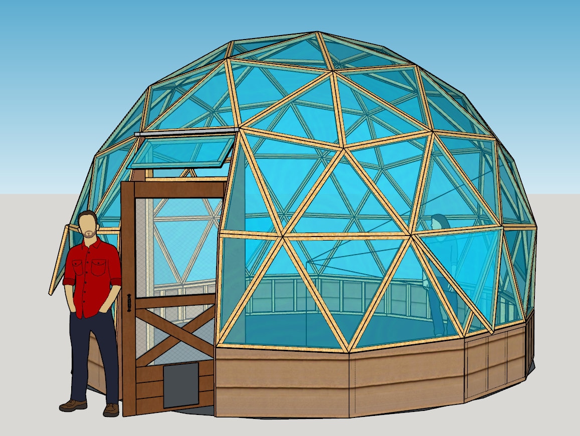 18ft / 5.5m Geodesic Dome DIY Build Plans NO HUBS With Pony Wall ...