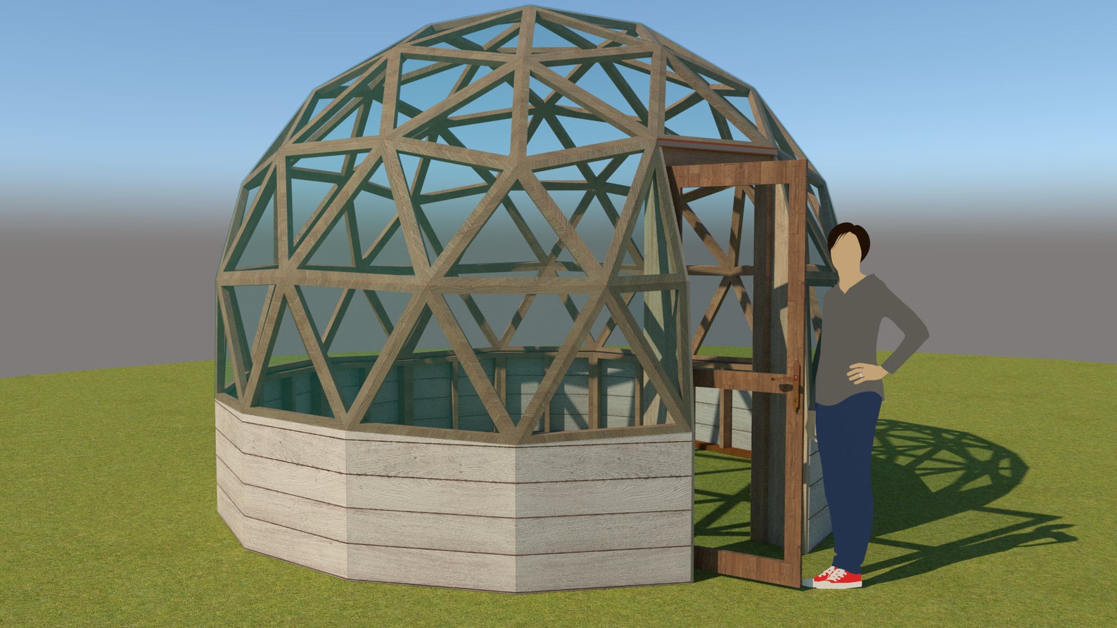 12ft8 / 4m Geodesic Dome DIY Build Plans NO HUBS With Pony Wall ...