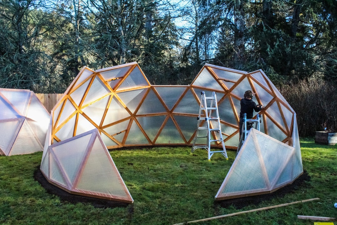15'/5m and 10'/3m Two Geodesic Dome DIY Build Plans NO HUBS Woodworking ...