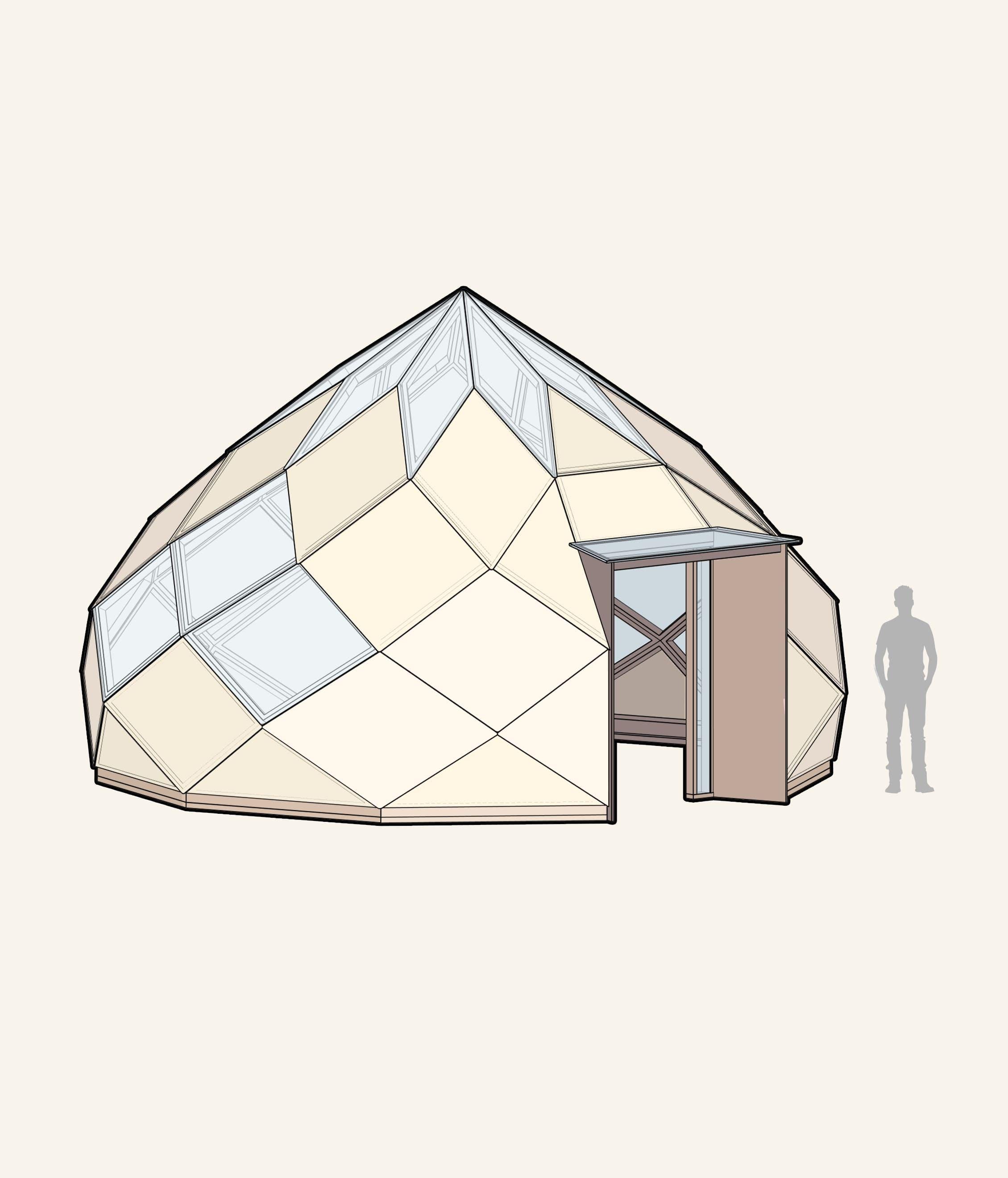 20' / 6m Zome Plans! Geodesic Dome DIY Build Plans NO HUBS (imperial ...