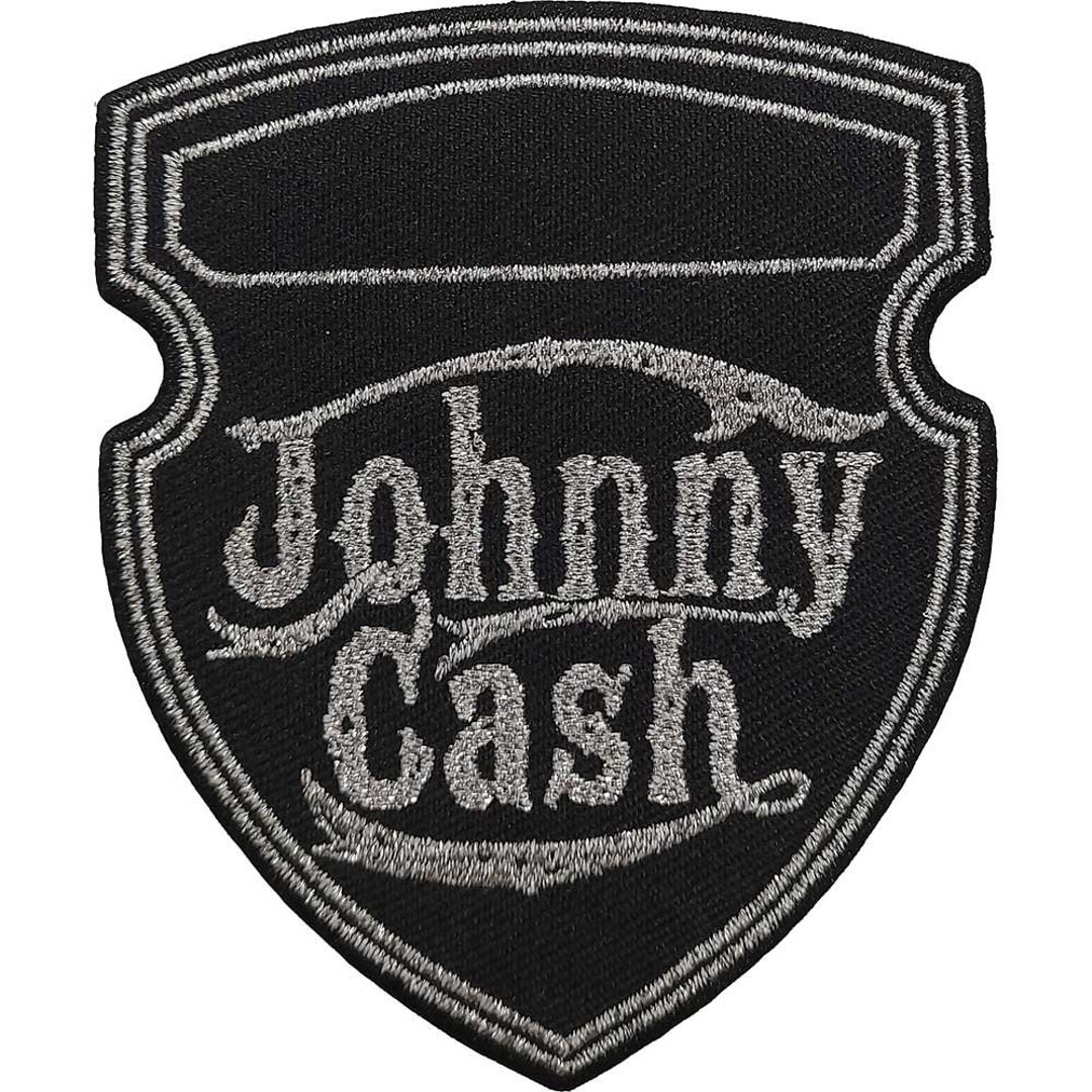 Johnny Cash Metallic Shield Embroidered Iron on Patch Official Licensed ...