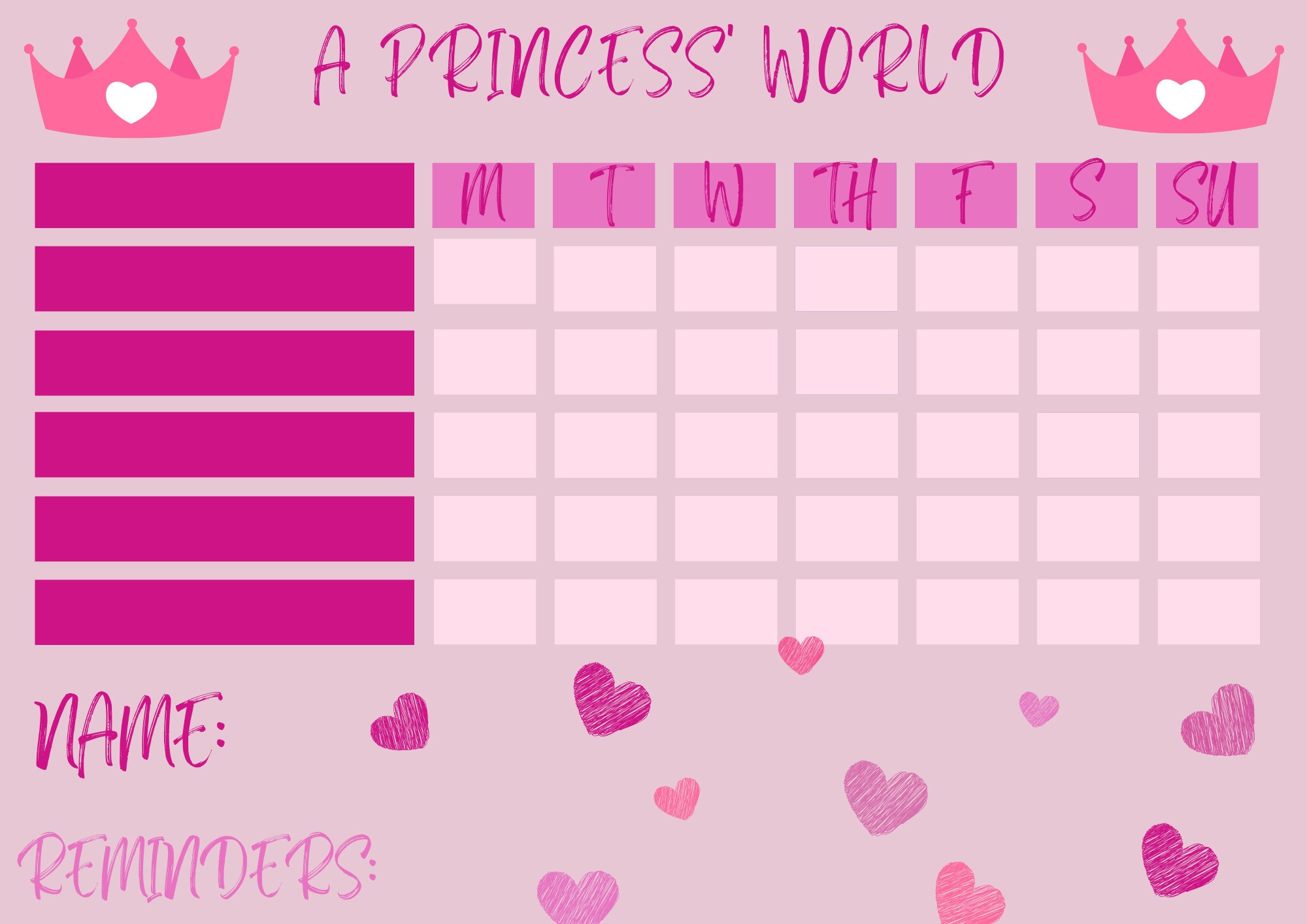 Princess Chore Chart - Etsy