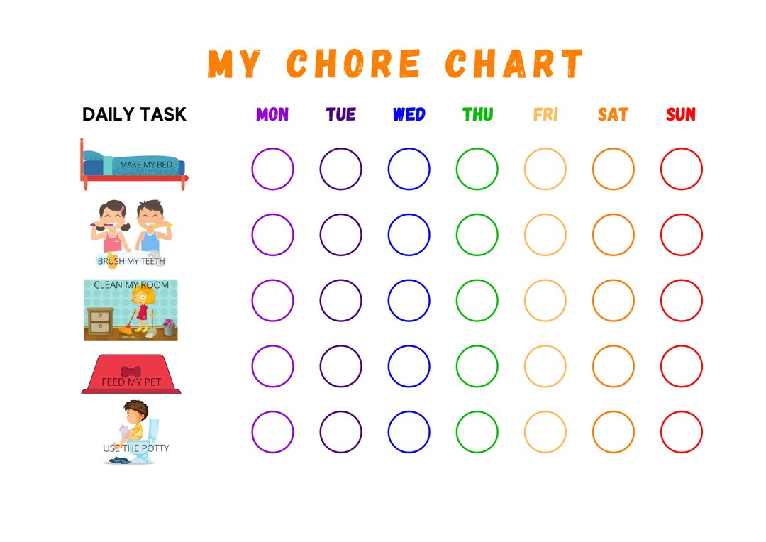 Small Kids Chore Chart - Etsy