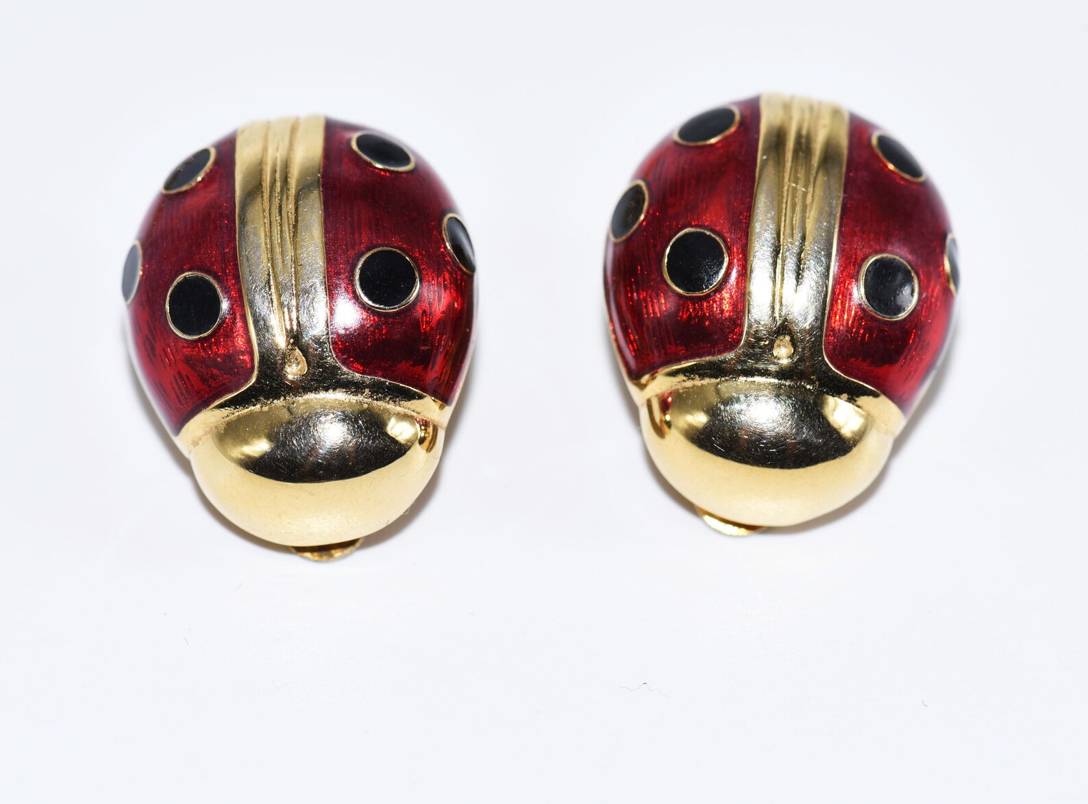 Gorgeous JOAN RIVERS Red Black Enamel Goldtone LADYBUG Bracelet and ...