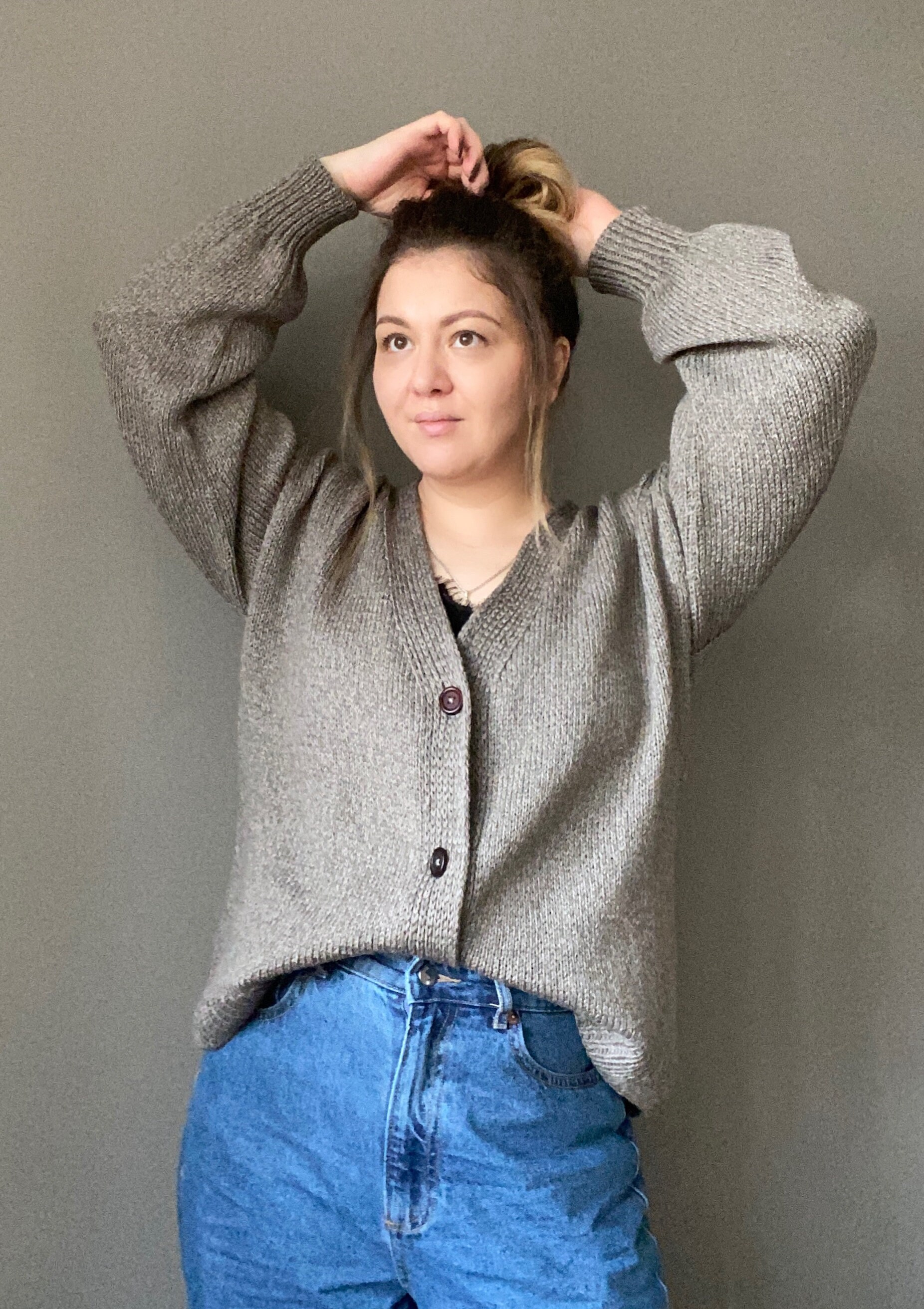 Cable Knit Sweater. Hand Knit Cardigan for Women. Chunky Merino Wool ...