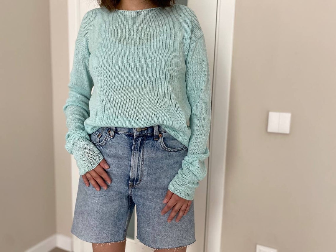 Cotton Knit Sweater in Multiple Colors and Sizes. See-through - Etsy