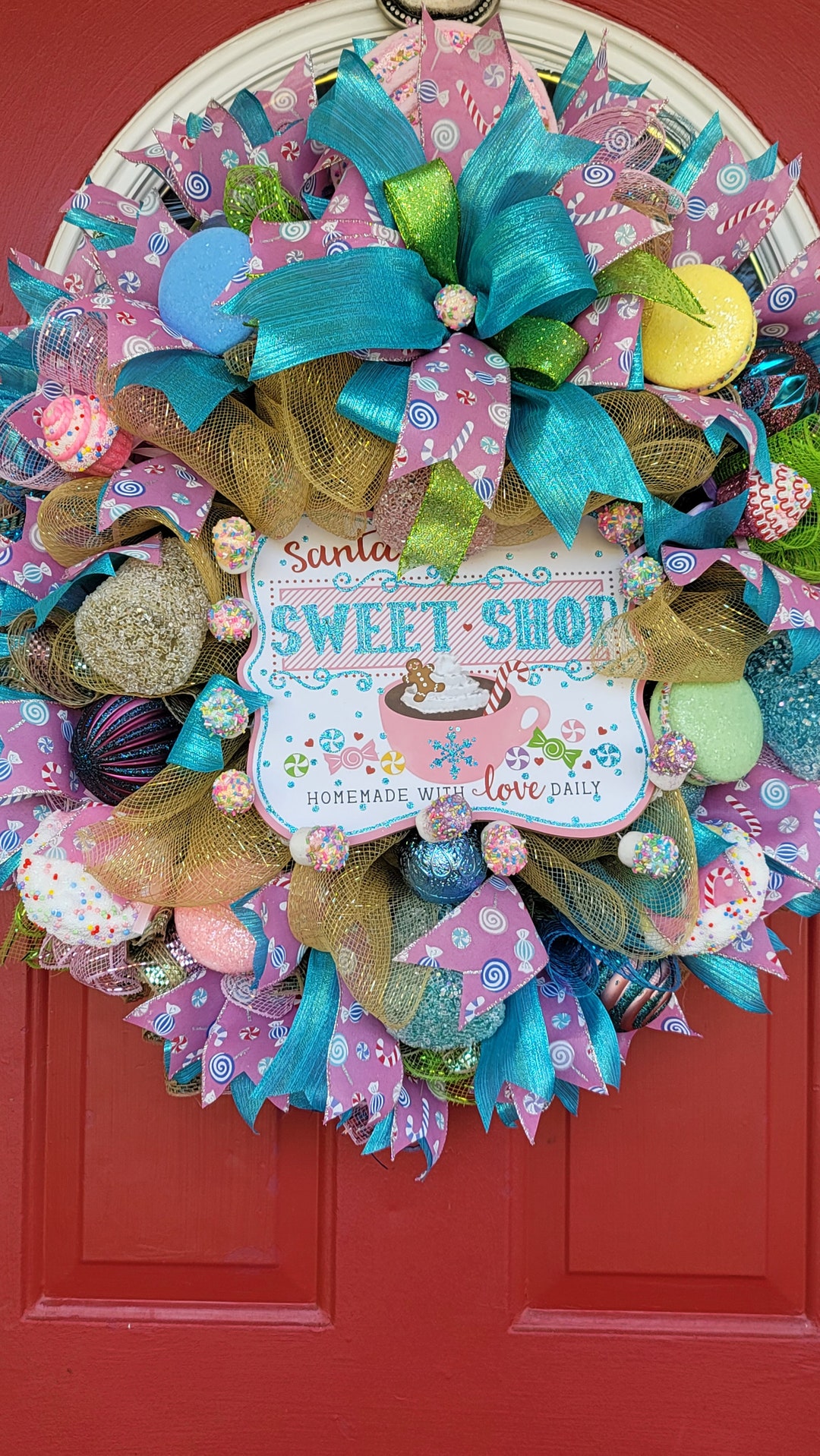 Santa's Sweet Shop Christmas Wreath - Etsy