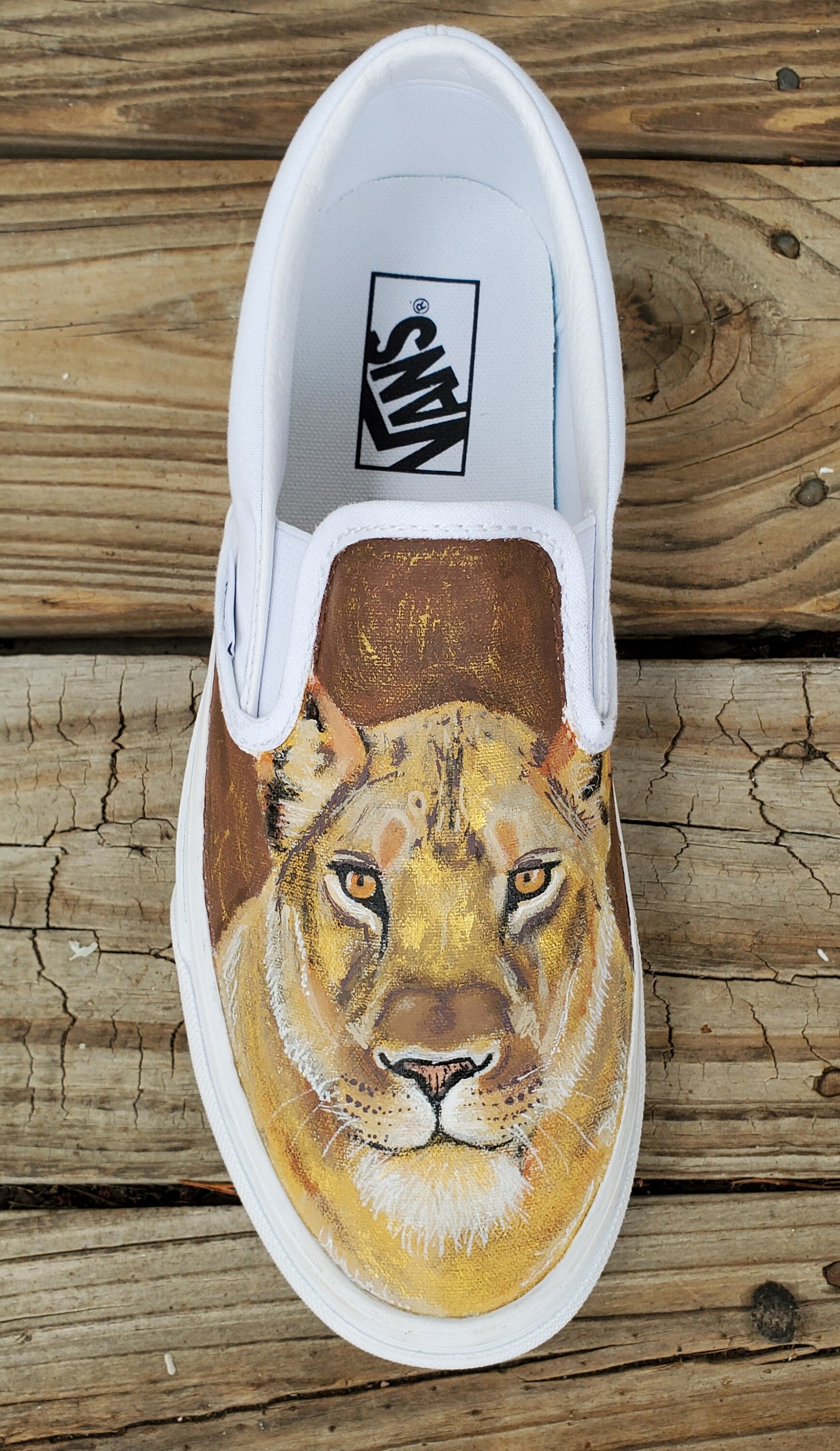 Hand Painted Lion Shoes | Custom Vans Style Sneakers - Etsy