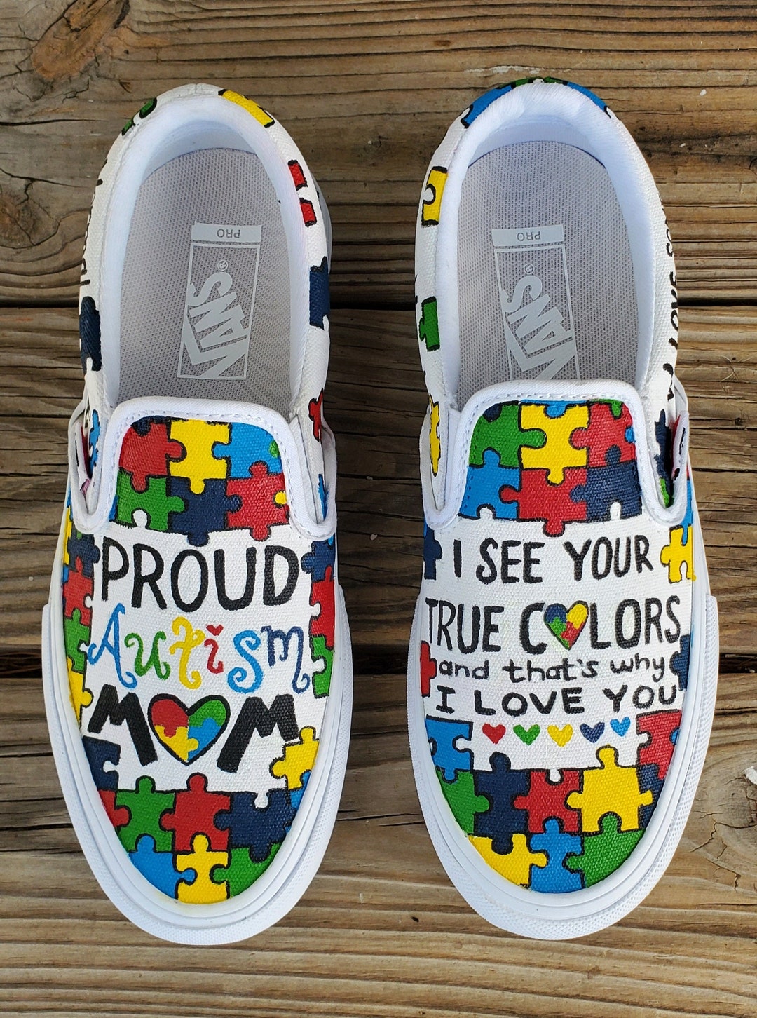 Autism Awareness Autism Mom Puzzle Piece Proud Autism Mom Be Kind Shoes ...