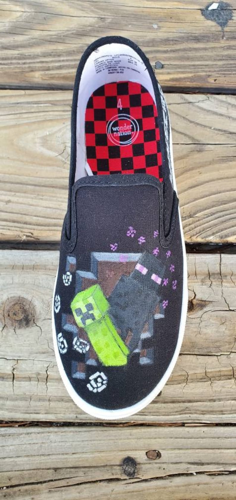Minecraft Custom Hand Painted Boys Shoes - Etsy