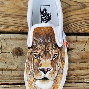 Lion Shoes Lion Gifts Painted Shoes | Custom Painted Shoes| Hand ...