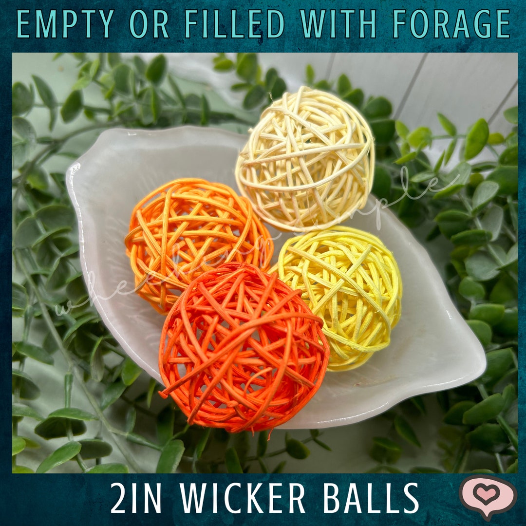 2in Wicker Balls Hello Fall Enrichment Toy Rattan Ball - Etsy
