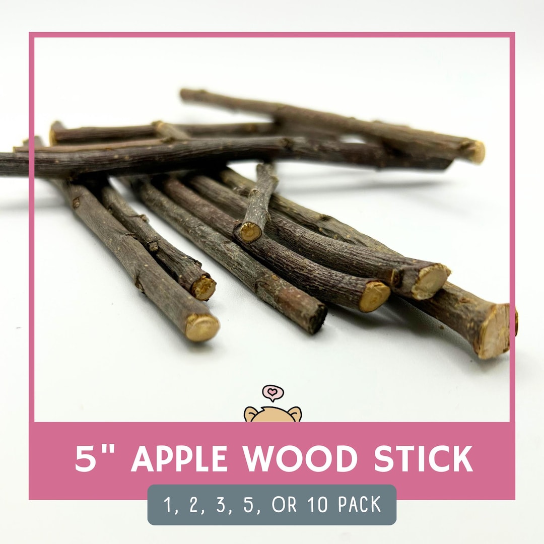 Apple Wood Sticks 1, 2, 3, 5, and 10 Packs Chew Toy to Help Teeth Wood ...