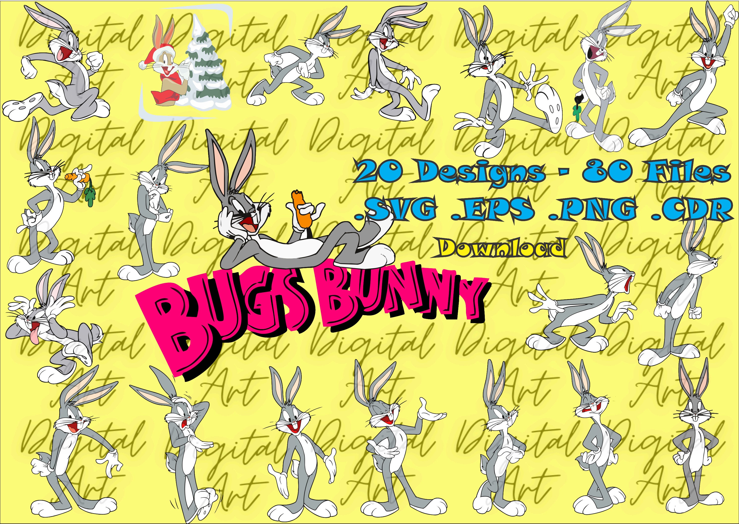 Bugs Bunny Svg Files, Bugs Bunny Svg Bundle, Pack Files, Files Vector ...