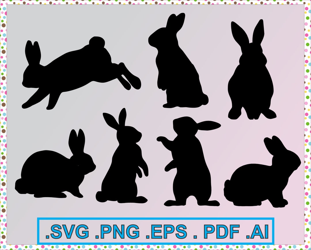 Silhouette Rabbit Svg Bundle, Rabbit for Cricut, Easter Bunny Files ...