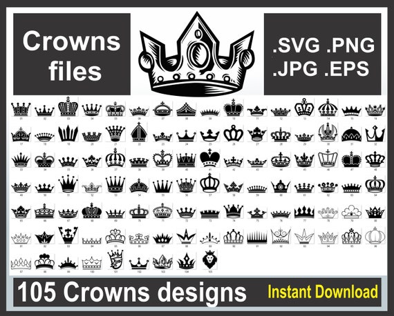 Crowns Svg Bundle Silhouette Crowns Svg Bundle Crown for | Etsy