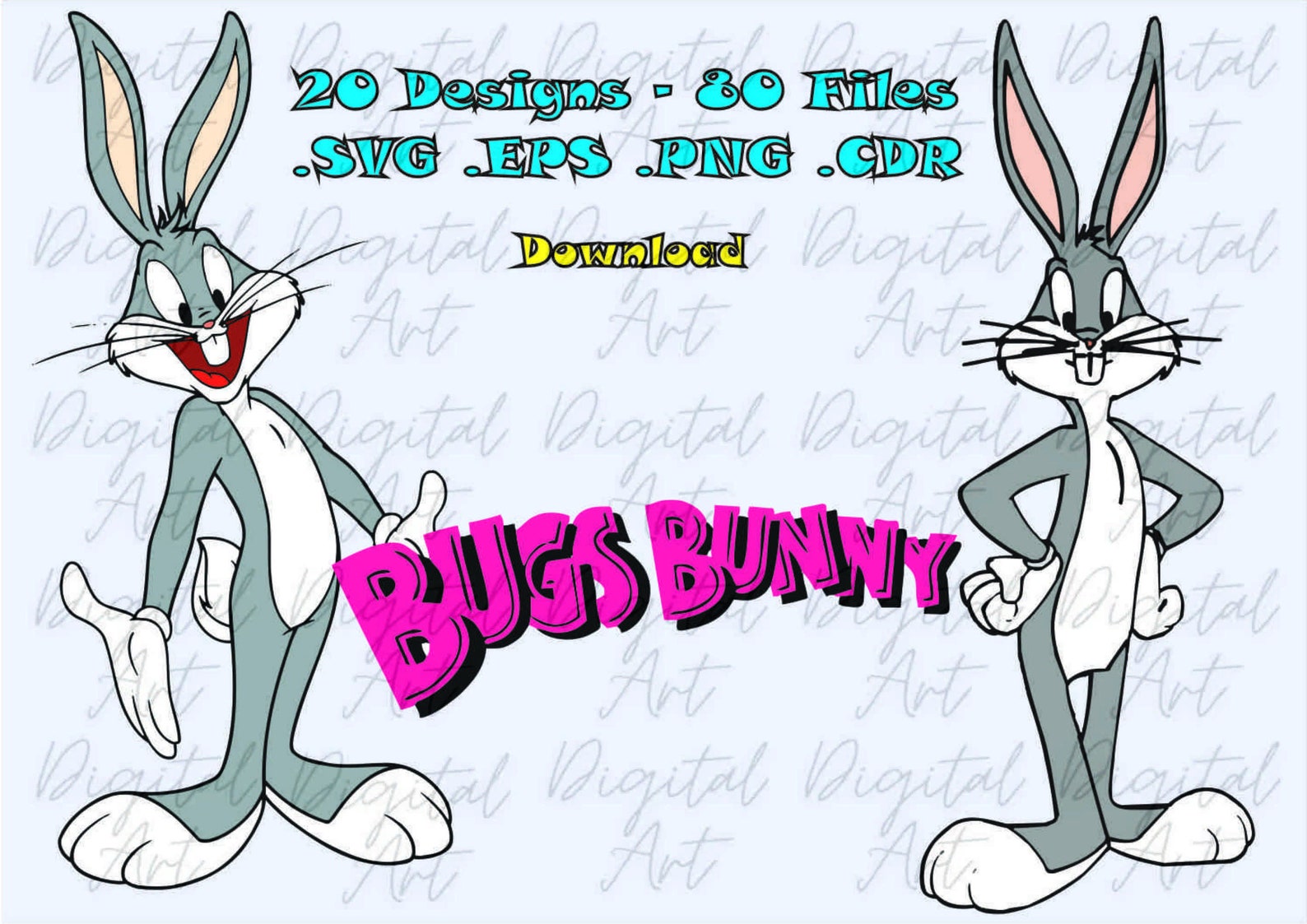 Bugs Bunny Svg Files, Bugs Bunny Svg Bundle, Pack Files, Files Vector ...