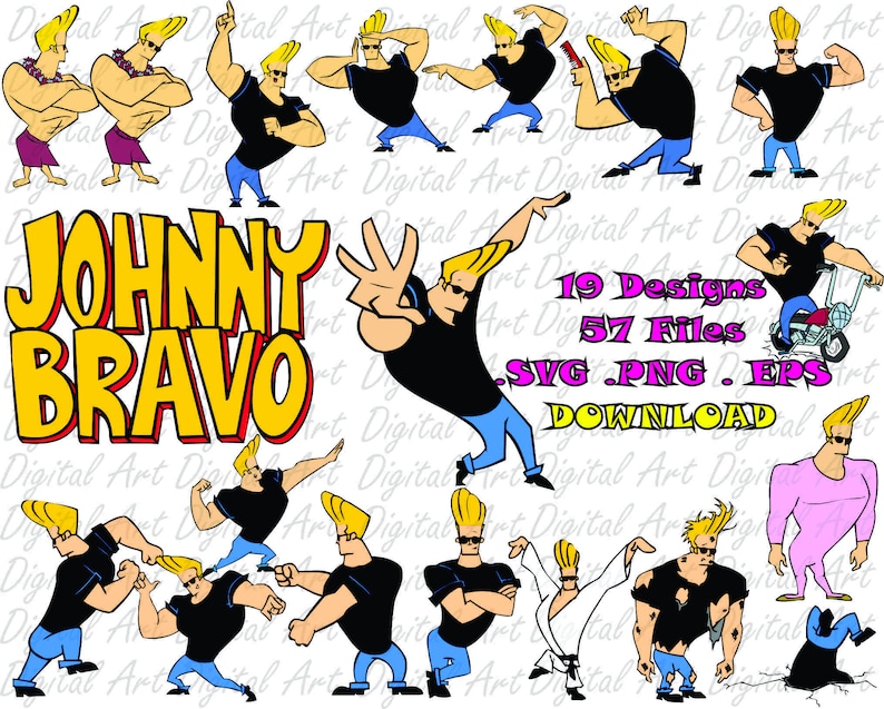 Johnny Bravo Svg Bundle, Pack Files, Svg Files, Packs, Svg Bundle ...