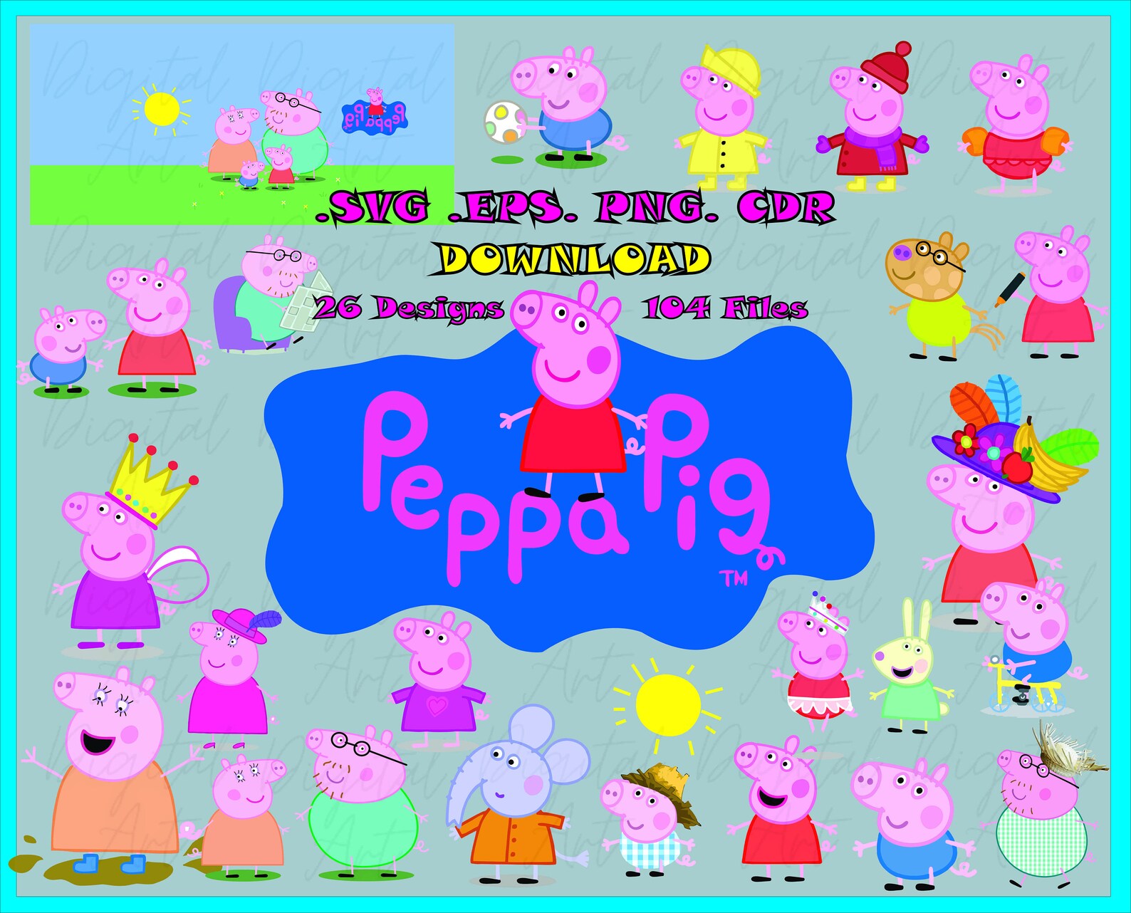 Peppa Pig svg Files for cricut Peppa Pig svg bundle cartoon - Etsy ...