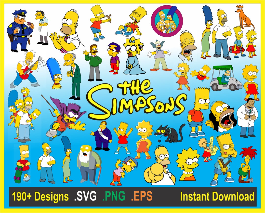 The Simpsons Svg Bundle , the Simpsons, Simpsons Files Vector, Simpsons ...