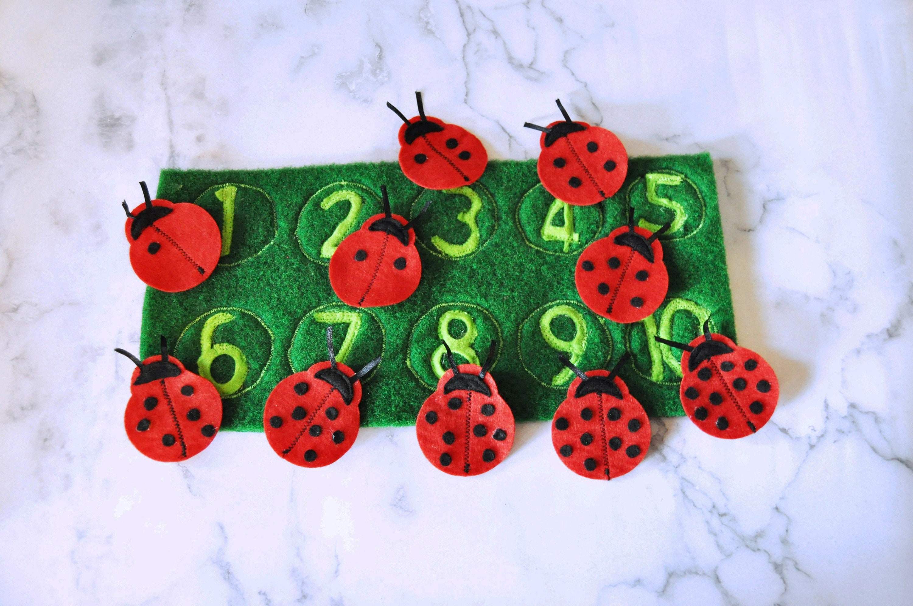 Preschool Lady Bug Counting game Montessori learning toys | Etsy