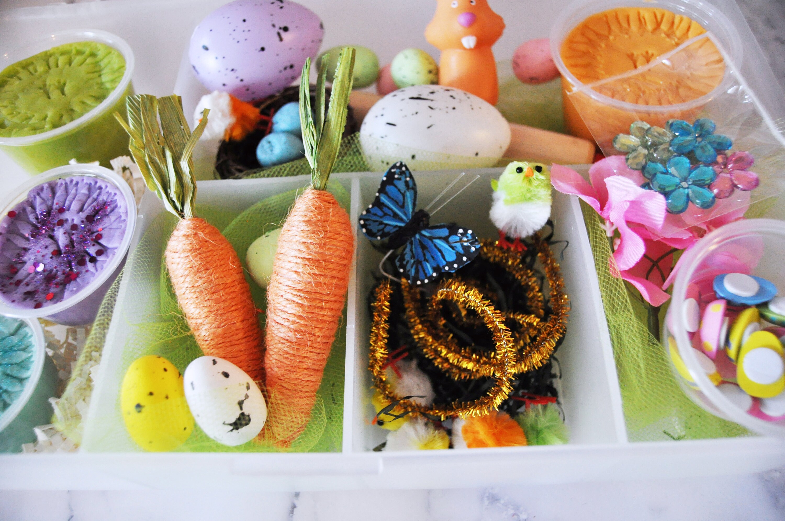 Deluxe Easter Bunny Play Dough Kit Child Easter gift Sensory | Etsy