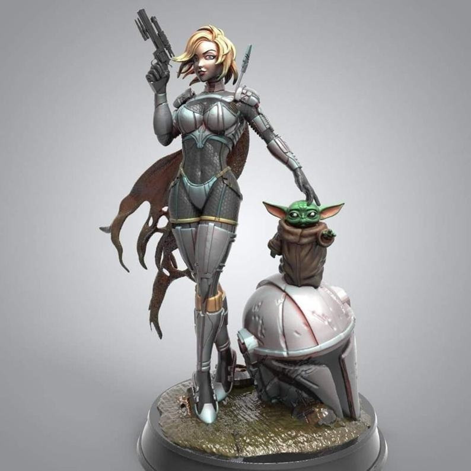 Mandalorian Female Stl File 3d Model Print Etsy