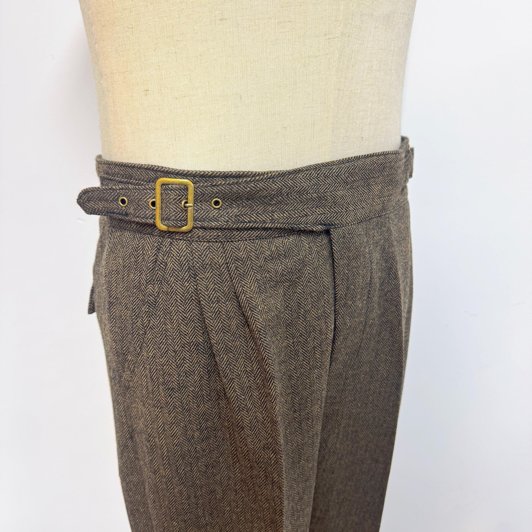 High Waisted Wool Pants, Men Wool Pants With Pleats, Spring Fall Woolen ...