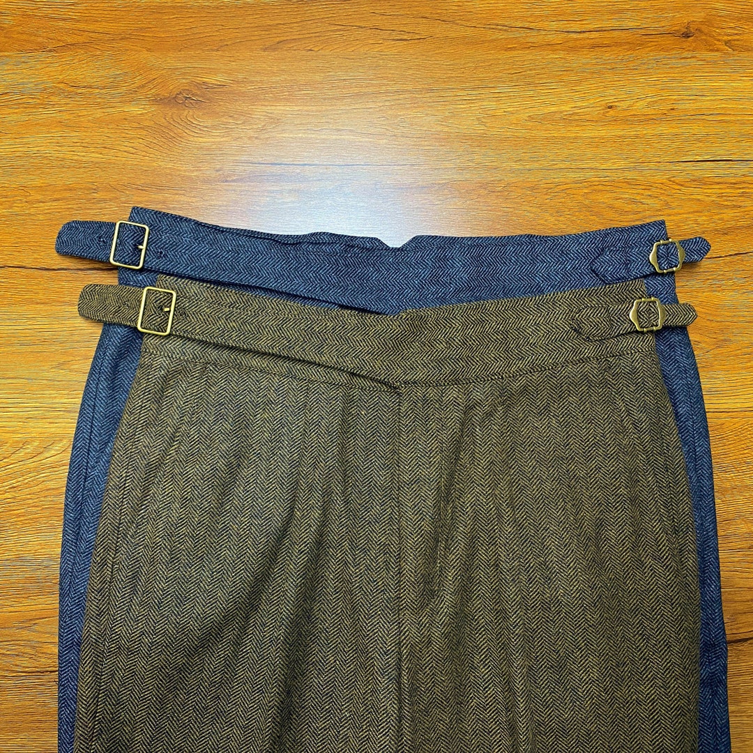 Men Wool Pants With Pleats, Classic Texture Wool Pants, Cozy Woolen ...