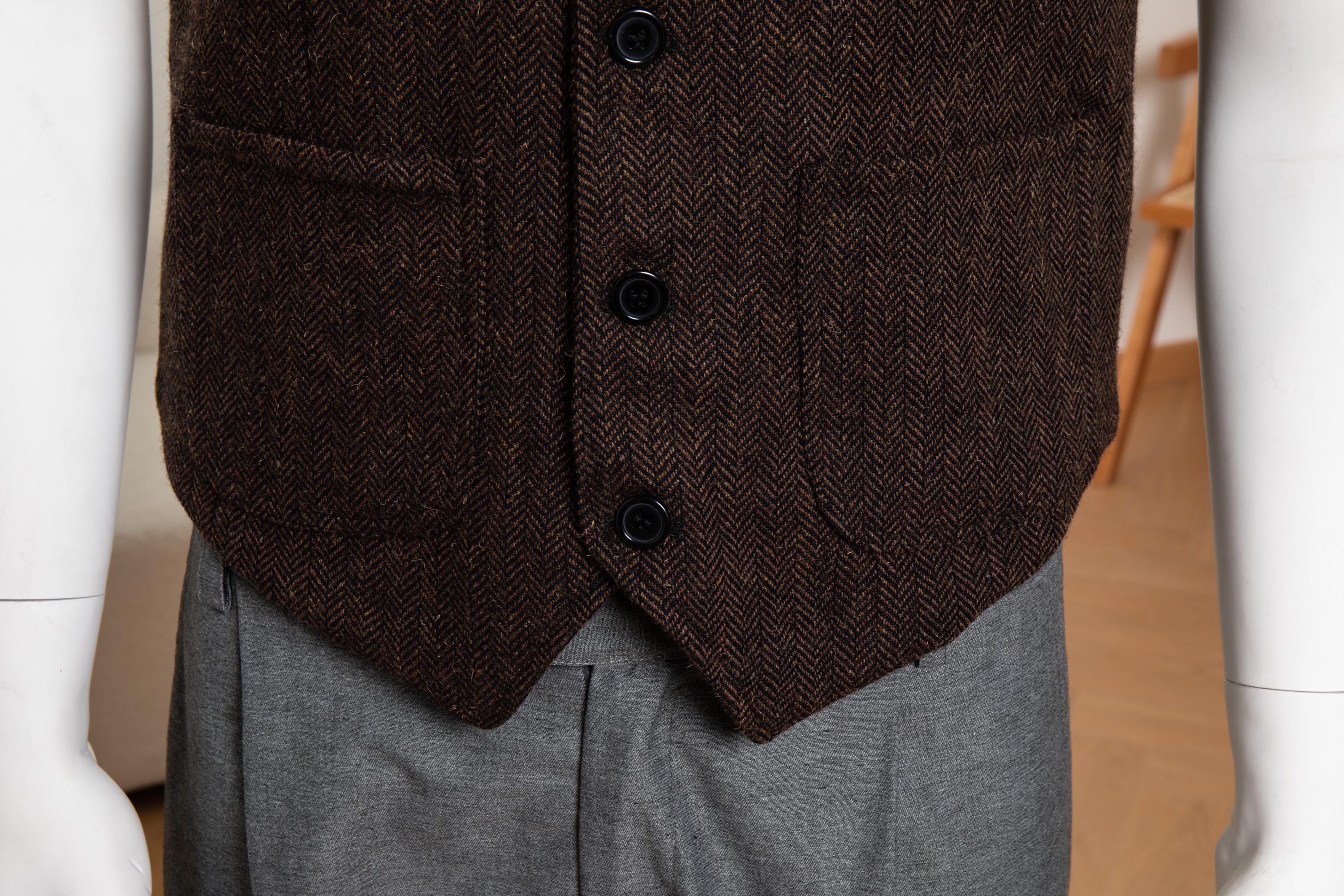 Classic British Wool Vest, Men Vintage Woolen Tweed Waistcoat, Autumn ...
