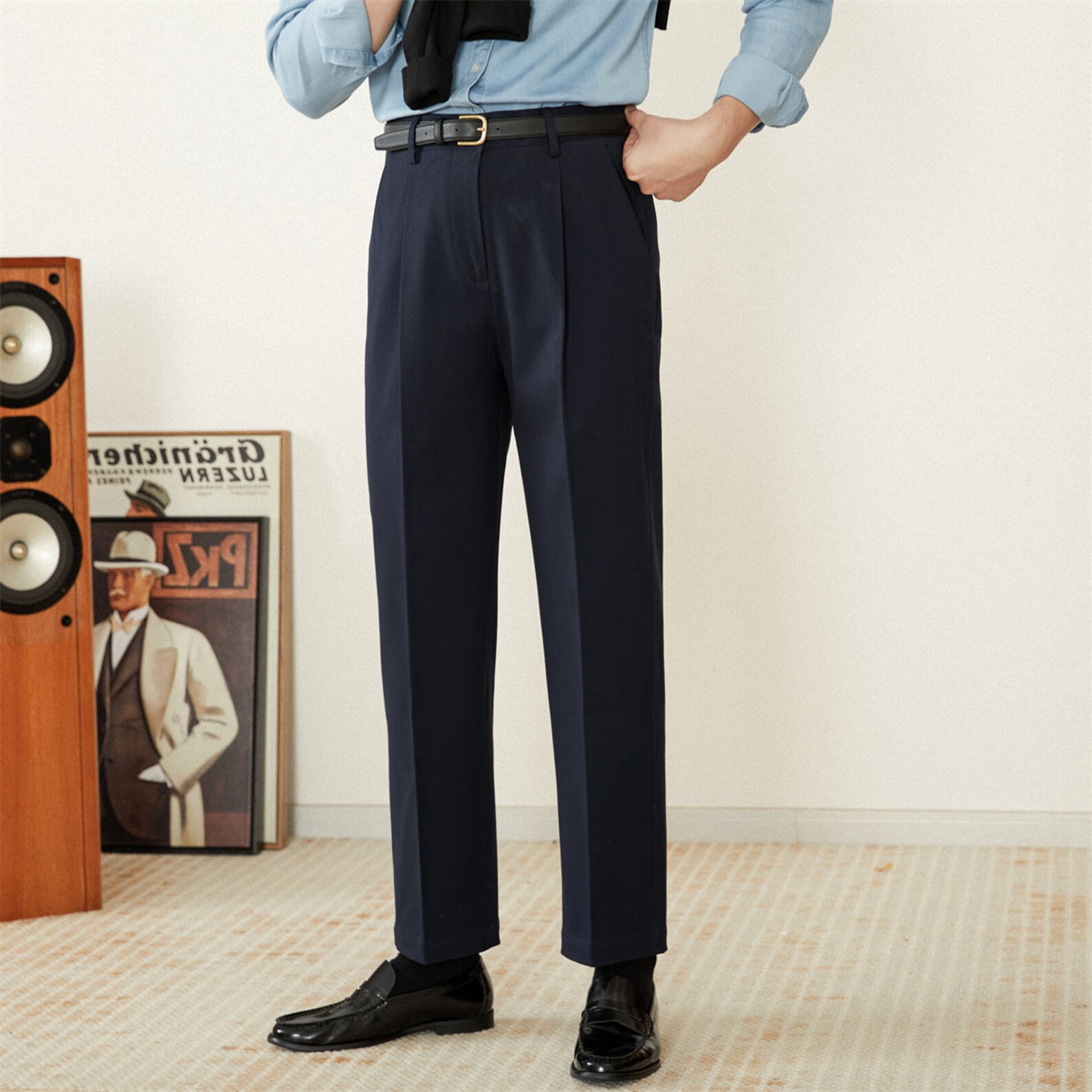 Men Soft Cotton Pants, Autumn Vintage Cotton Pants, Washed Cotton ...