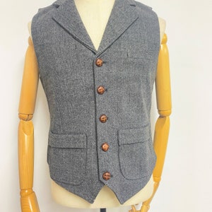 Retro Button Wool Vest, Men Loose Wool Waistcoat, Casual Textured Wool ...
