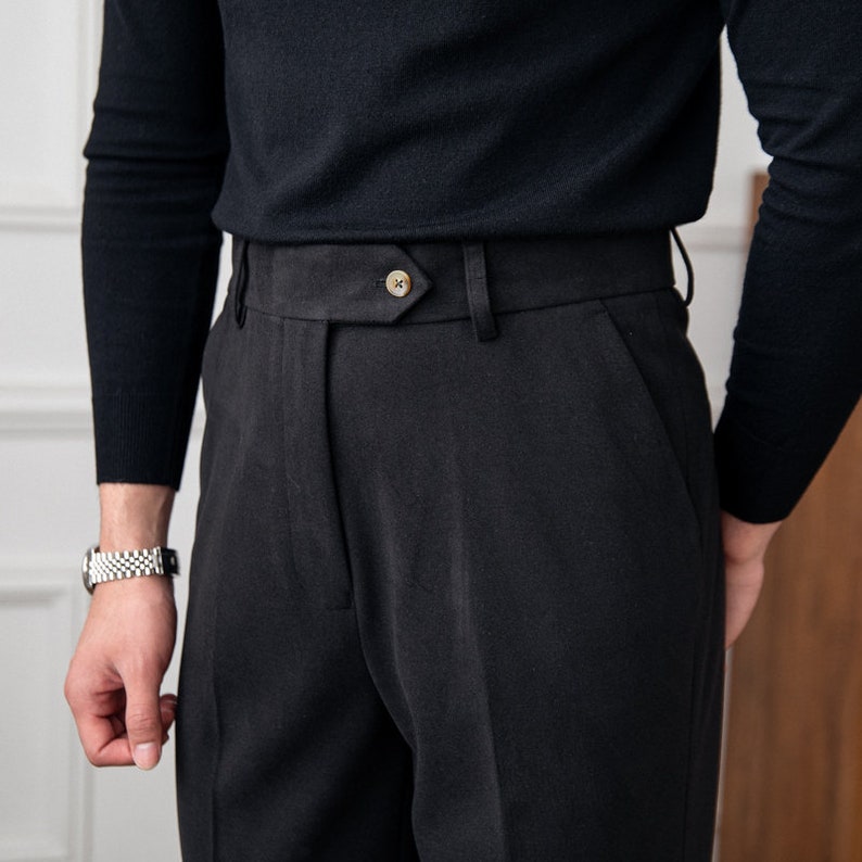 7 Color Classic Tweed Pants Men Warm Tweed Pants Autumn - Etsy