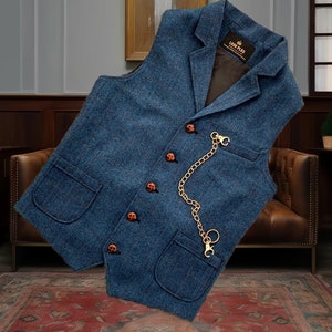 Retro Button Wool Vest, Men Loose Wool Waistcoat, Casual Textured Wool ...