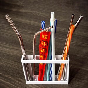 3D Printed Straw Holder: Drying & Storage Organizer - Kitchen Drawer ...